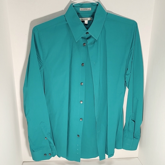 Express | Shirts | Mens S Mx Express Dress Shirt Fitted Eggshell Green ...